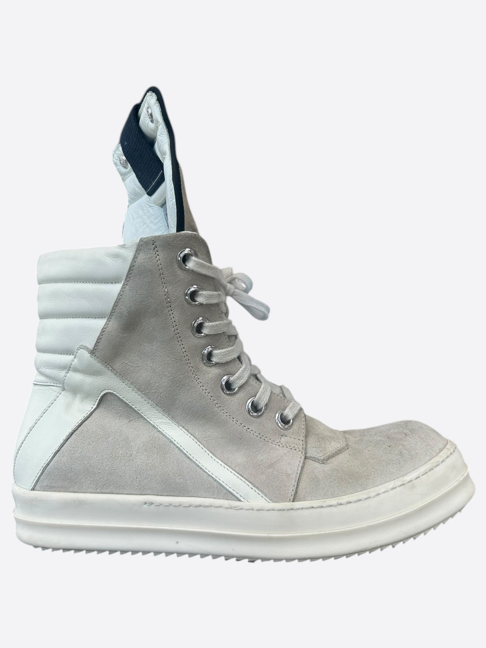 Rick Owens Chrome Hearts Beige & White Geobaskets – Savonches