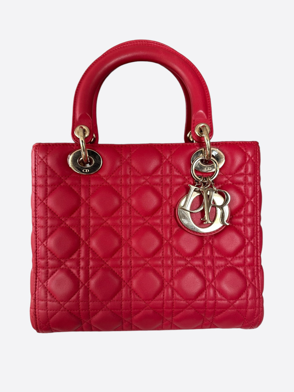 Dior Cherry Red Medium Lady Dior Bag – Savonches