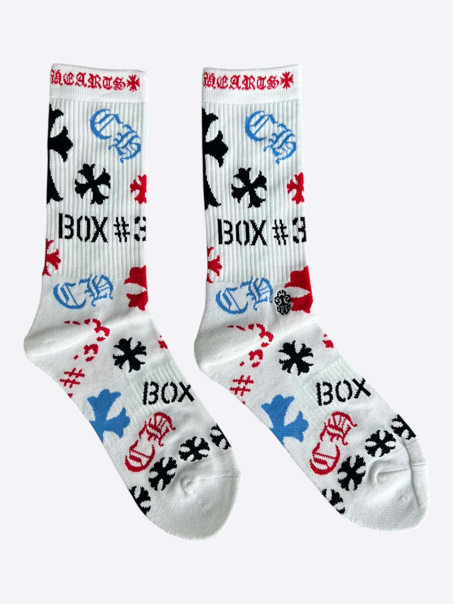 Chrome Hearts White & Multicolor Dagger Logo Socks – Savonches