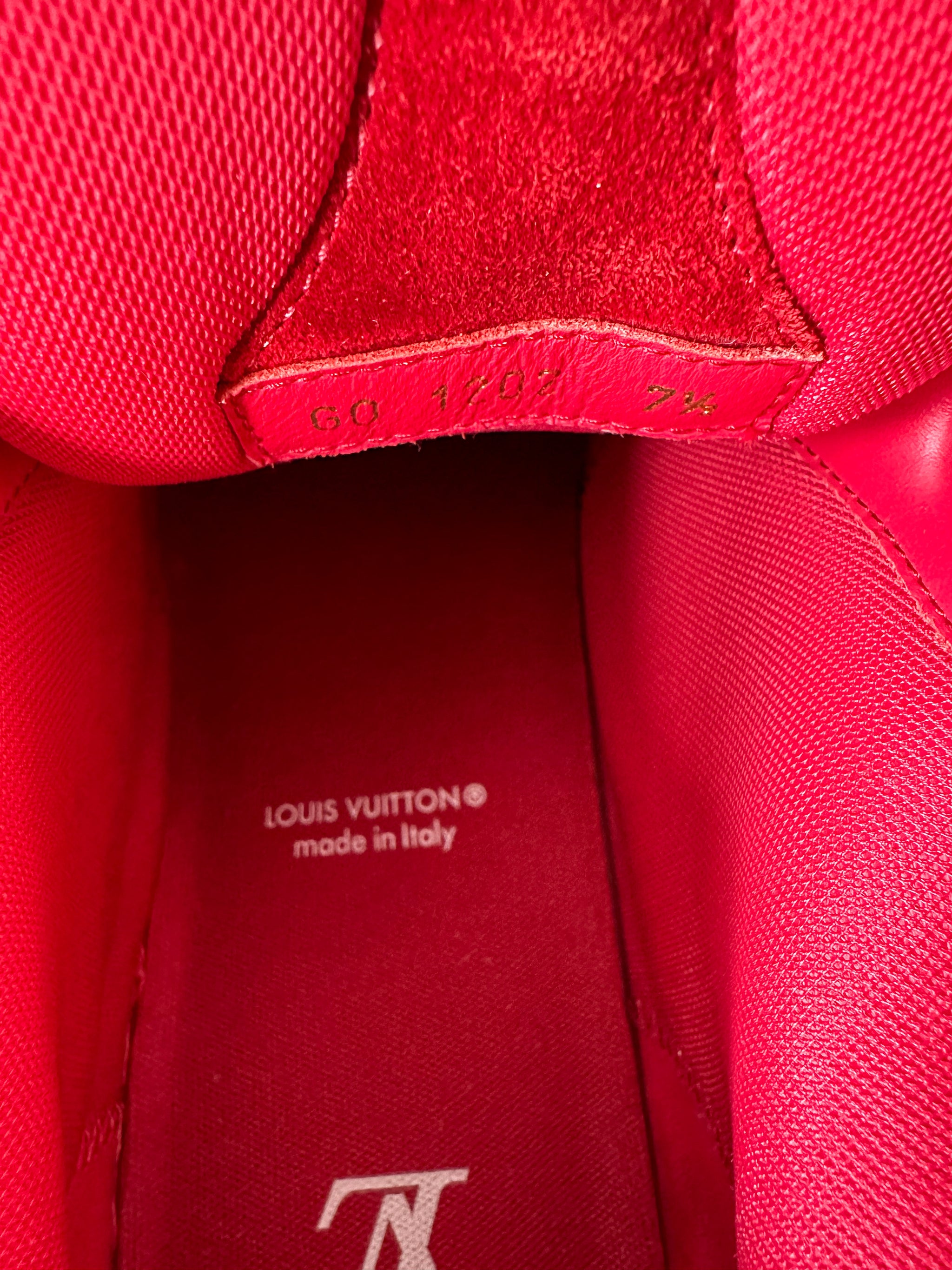 Louis Vuitton Red & White Skate Sneaker – Savonches