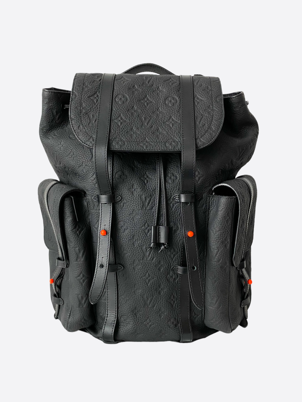 Louis Vuitton Black & Orange Taurillon Leather Monogram Christopher Ba ...