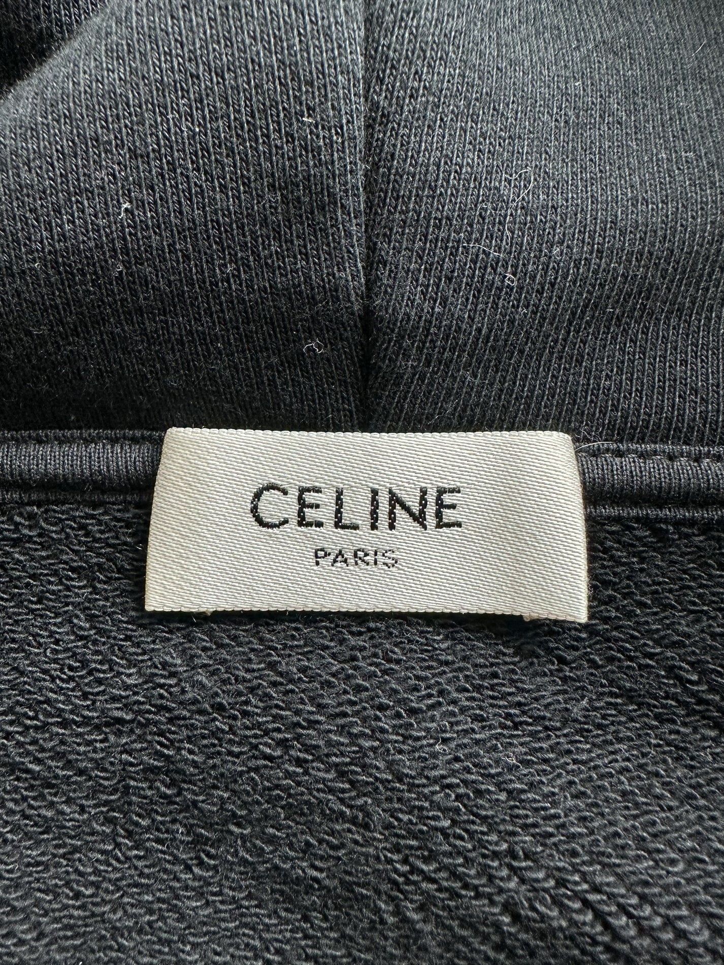 Celine Black Hood Logo Zip Up Hoodie – Savonches