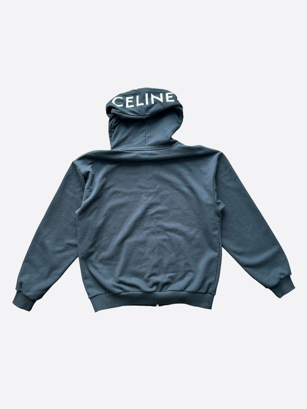 Celine Black Hood Logo Zip Up Hoodie – Savonches