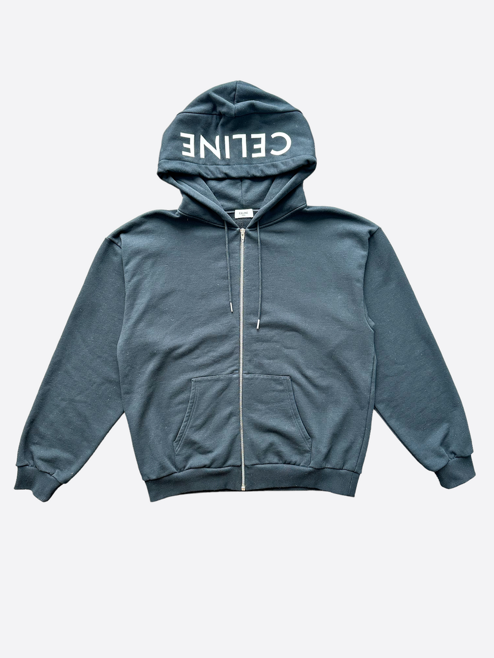 Celine Black Hood Logo Zip Up Hoodie – Savonches