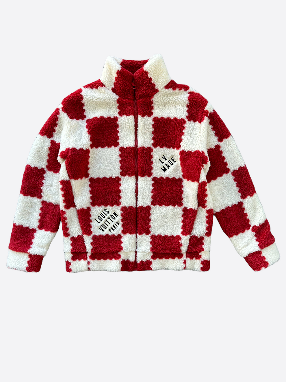 Louis Vuitton Nigo Red & White checkered Fleece Jacket – Savonches